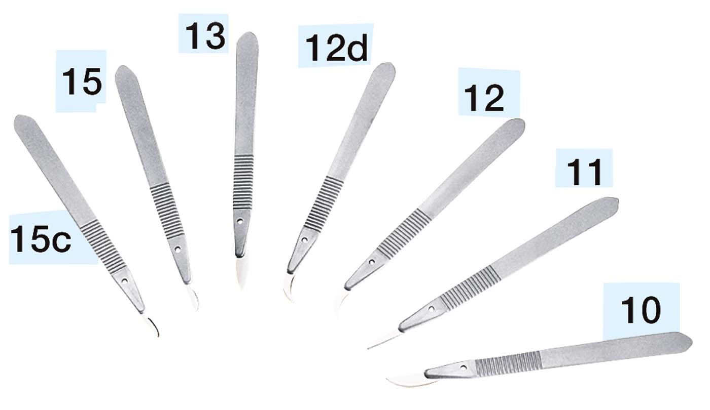 Einmal-Skalpelle 10 Stück Figur 15 | Skalpellklingen, Skalpellgriffe ...