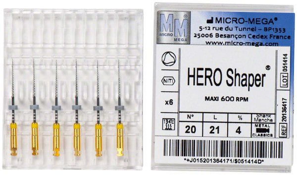 HERO Shaper® Classic 6 Stück 21 mm, 4 %, ISO 020 | Instrumente für die ...