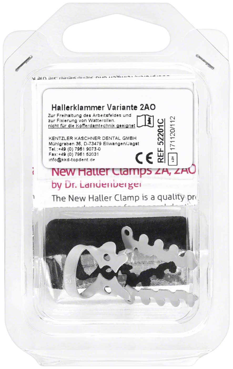 Neue Hallerklammer 2AO, silber (TiN) | Kofferdam | Hilfsmittel für ...