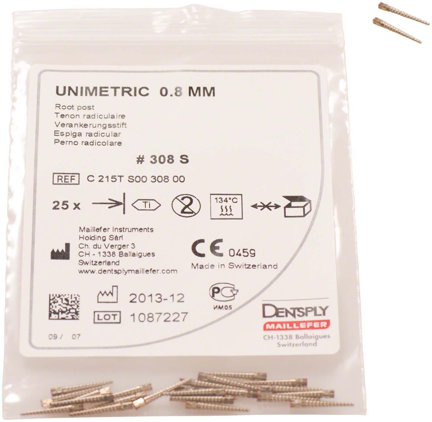 UNIMETRIC Integral **Nachfüllpackung** 25 Stück Gr. 308S Titan ...