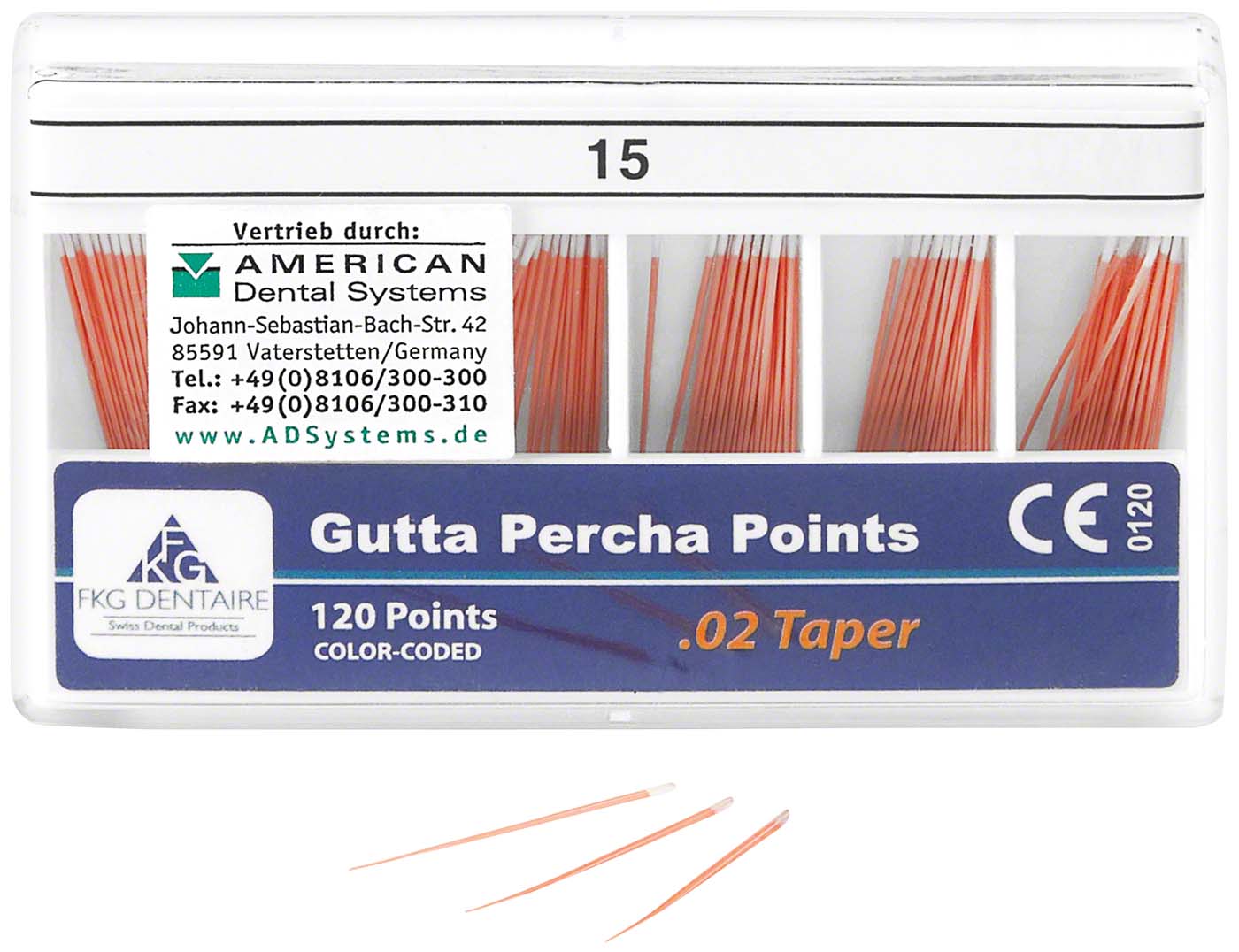 FKG Gutta Percha 60 Stück Taper.06 ISO 025 | Guttaperchaspitzen ...