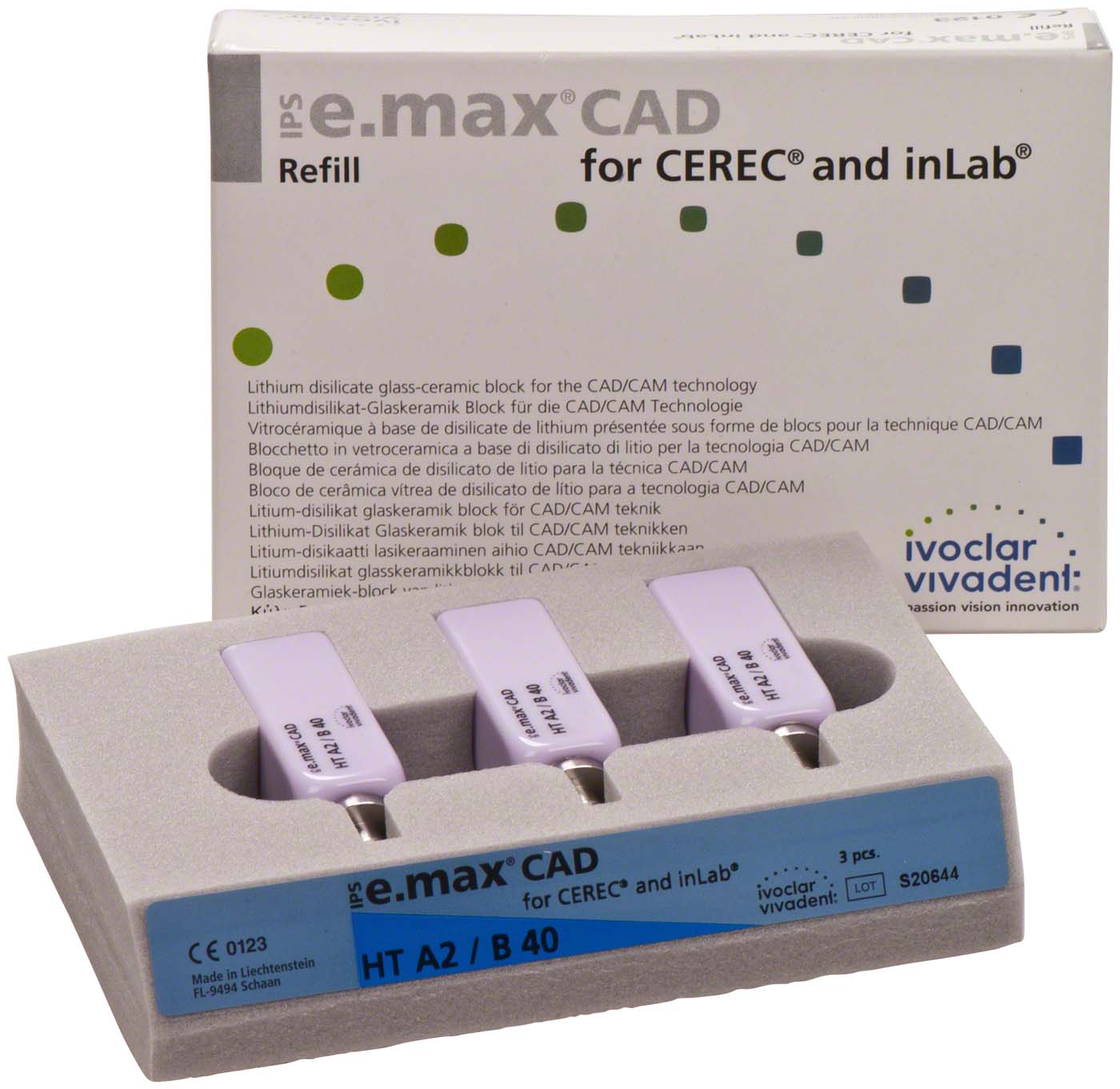 IPS e.max CAD-on-Technik 3 Stück Gr. B40, A2 HT | CAD/CAM Material ...