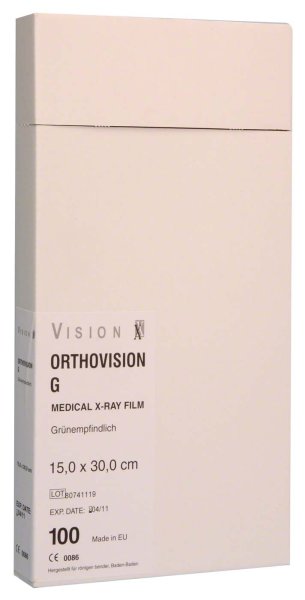 VISION X ORTHOVISION G 100 Stück 15 x 30 cm | Extraorale Röntgenfilme ...