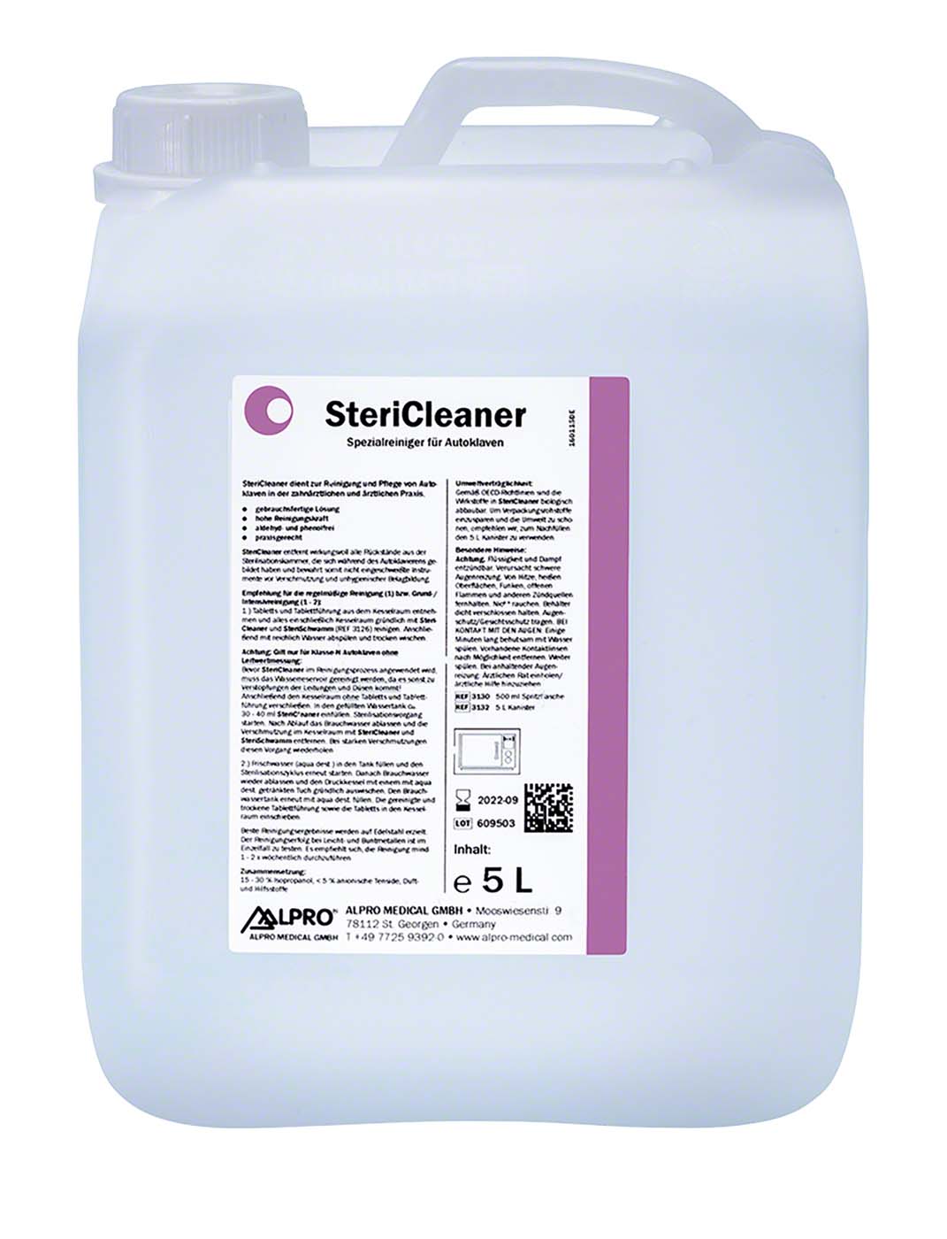 SteriCleaner 5 Liter | Sterilisationszubehör | Desinfektion, Reinigung ...