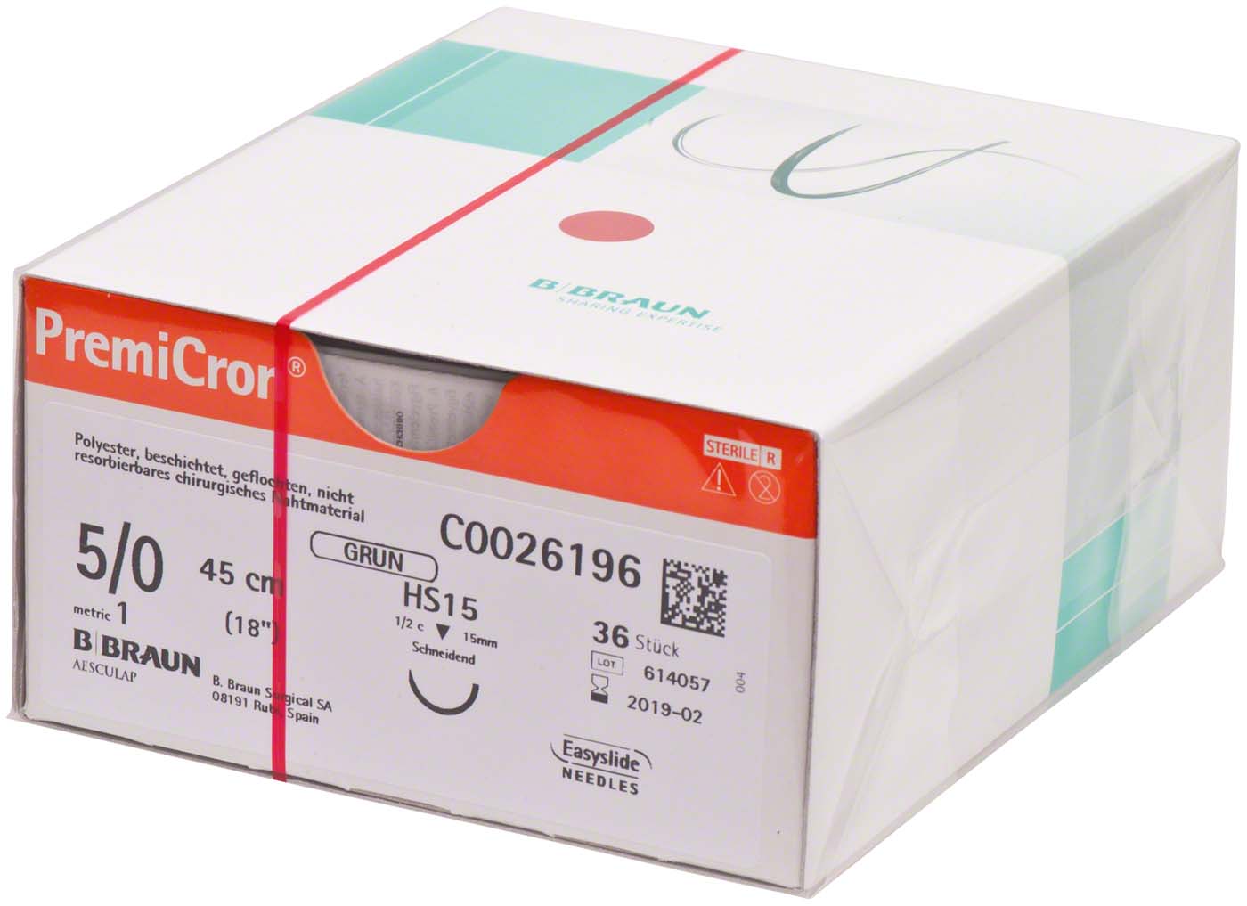 PremiCron® 36 Stück grün HS15, 45 cm, USP5/0 | Nahtmaterial ...