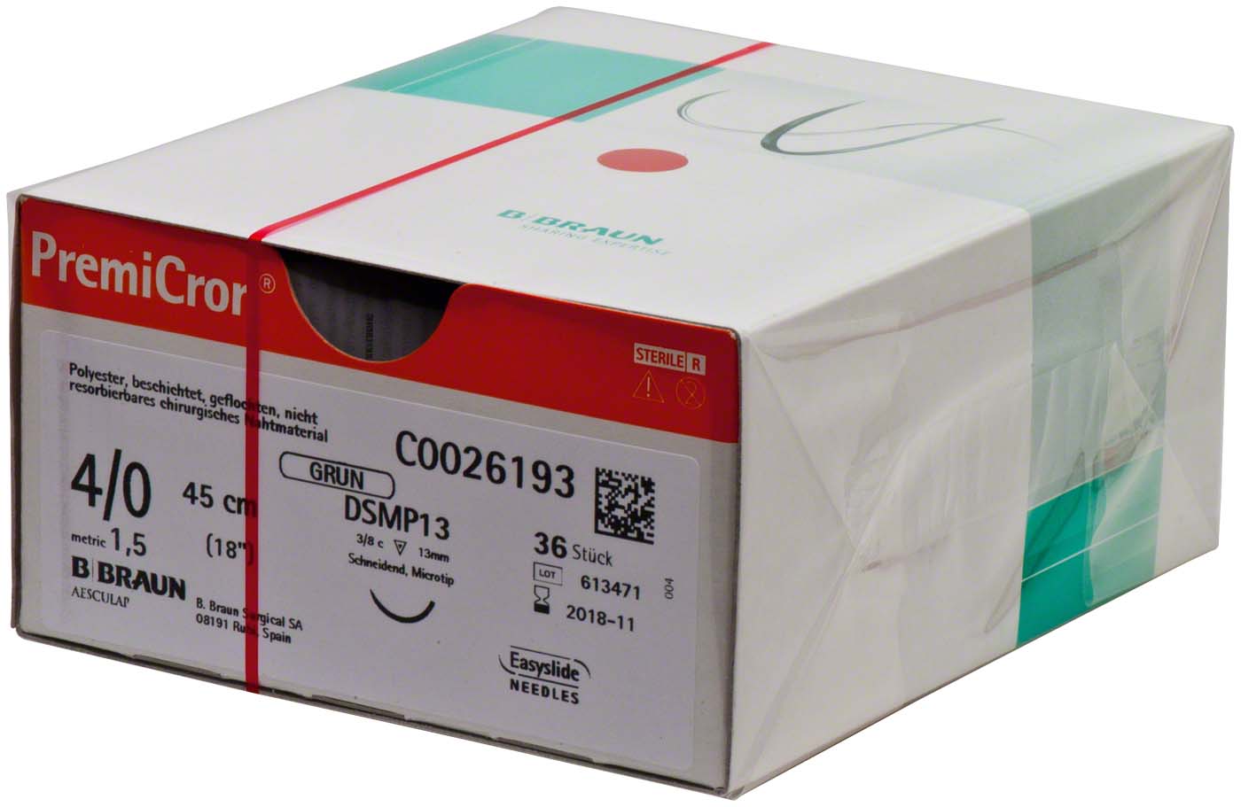 PremiCron® 36 Stück grün HS15, 45 cm, USP5/0 | Nahtmaterial ...