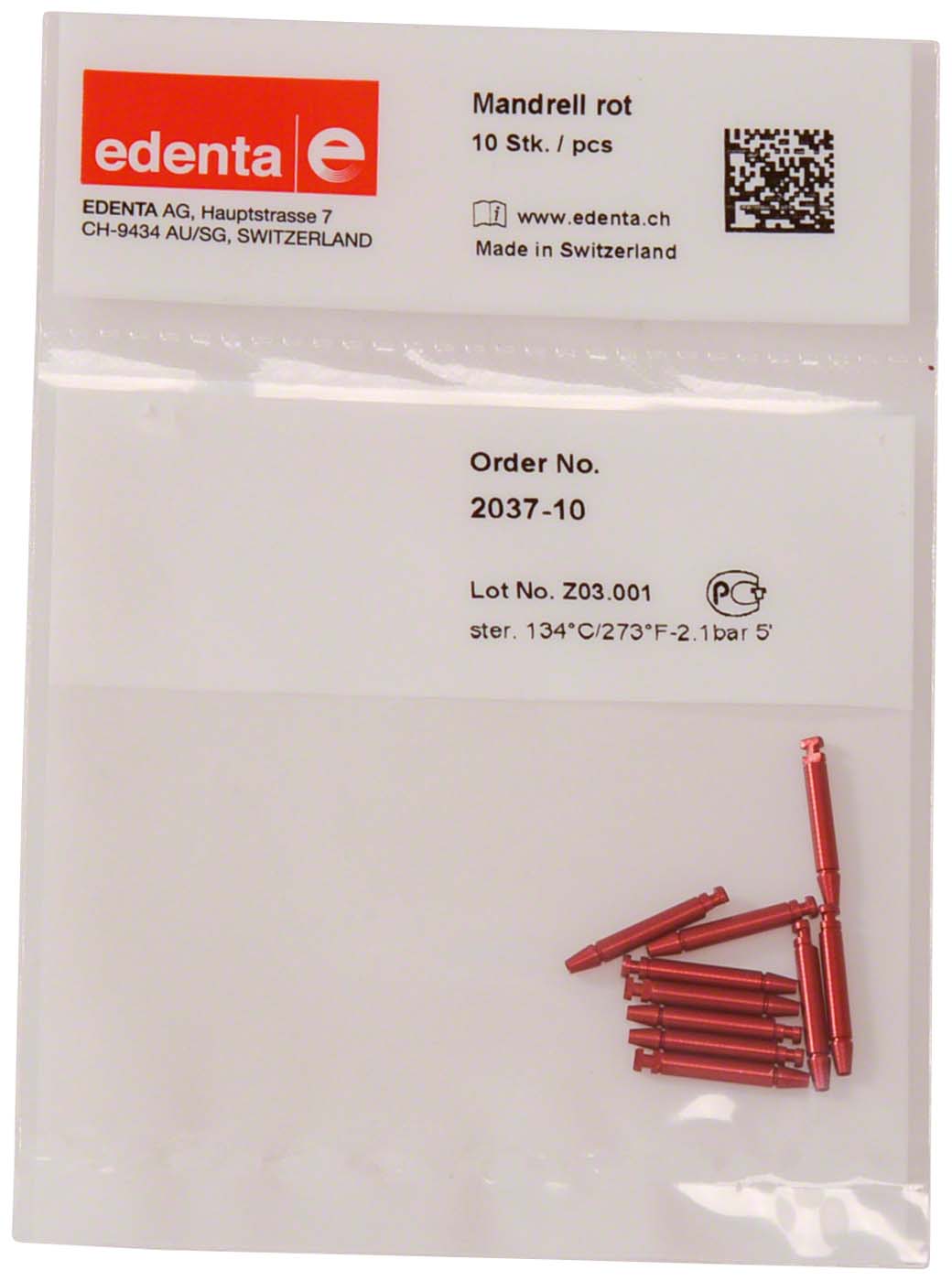 Retopin 10 Mandrells rot | Parapulpäre Stifte, Wurzelstifte ...