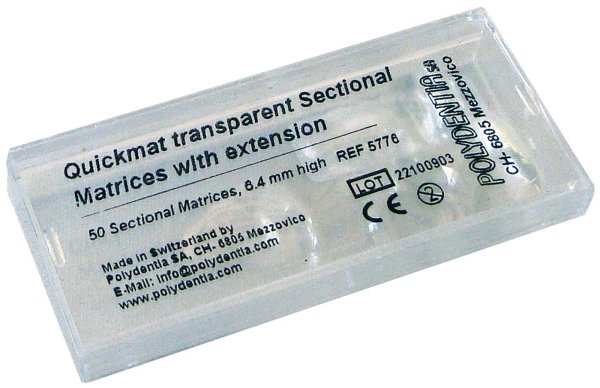 Quickmat DELUXE **Nachfüllpackung** 50 Teilmatrizen transparent, bombiert, mit Ausdehnung, Molar ...