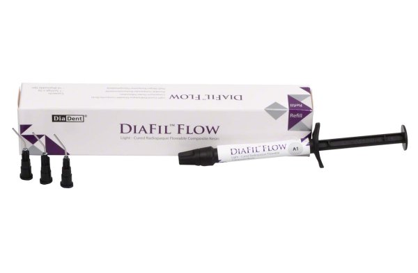 DIAFIL™ FLOW Hybrid 2 g Spritze A1, 10 Einmalnadeltips | Composite- lichthärtend, -stumpfaufbau ...