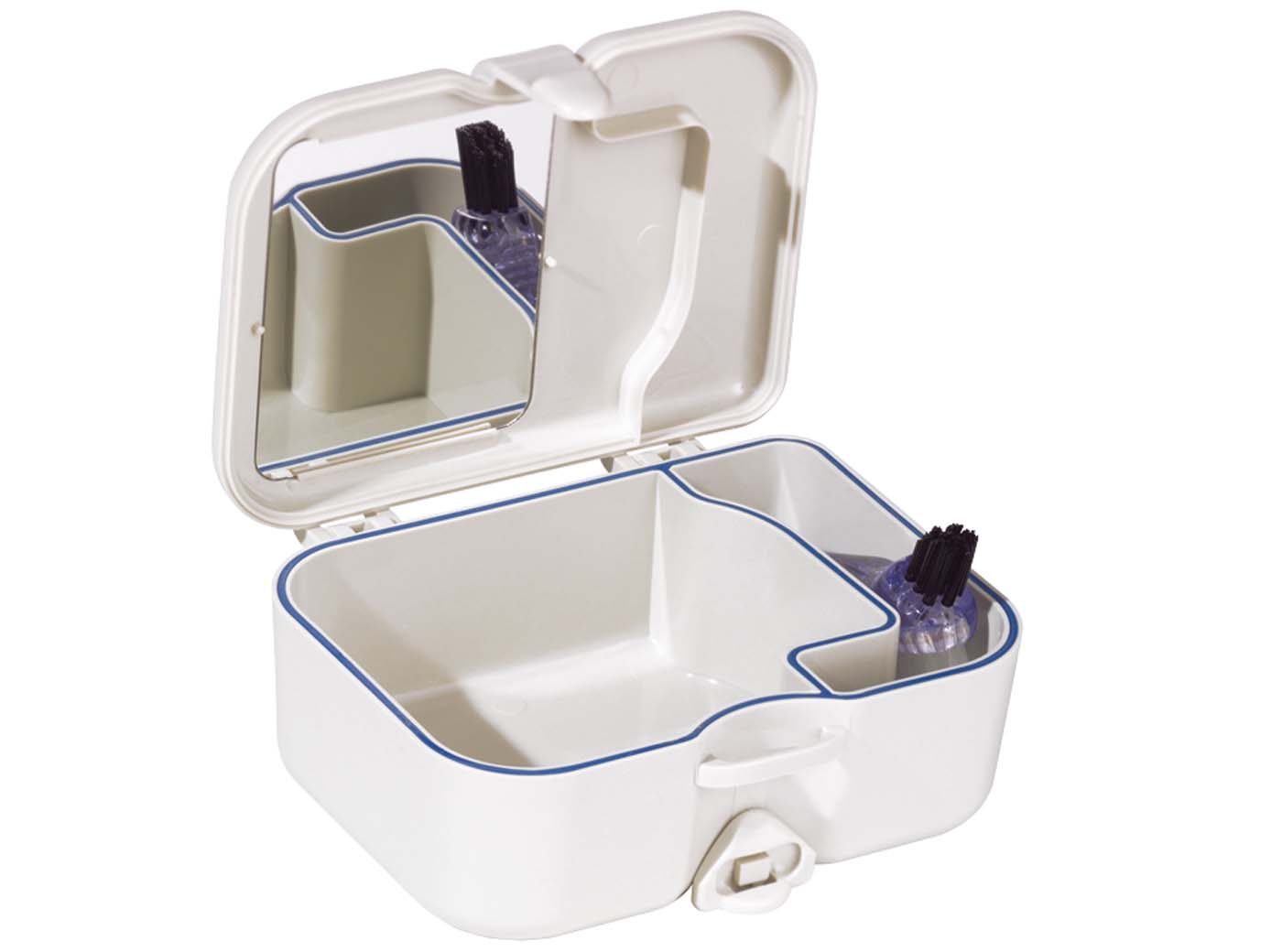 Protho Box mit Bürste und Spiegel im Deckel | Prothesenpflege ...