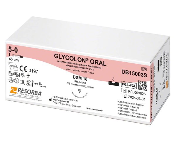 Glycolon® Oral 24 Stück, violett, 70 cm, DS 18, USP 5/0 | Nahtmaterial ...
