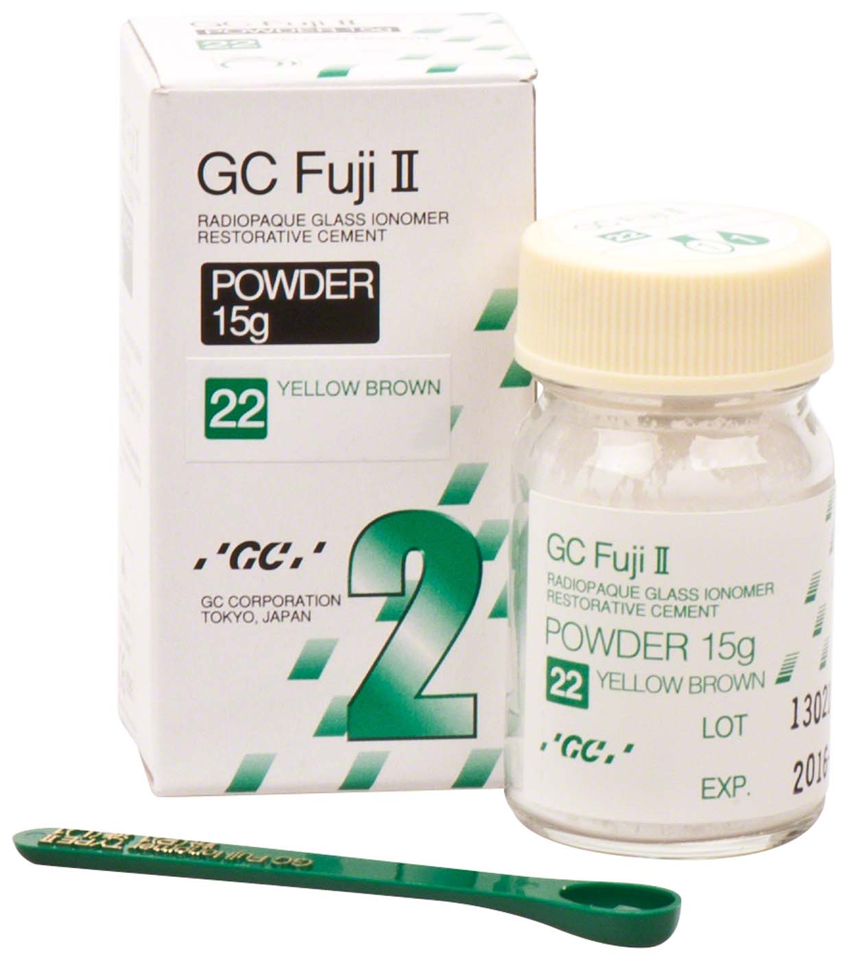 GC Fuji II 15 g Pulver gelbbraun A3 | Glasionomere für Füllungen ...