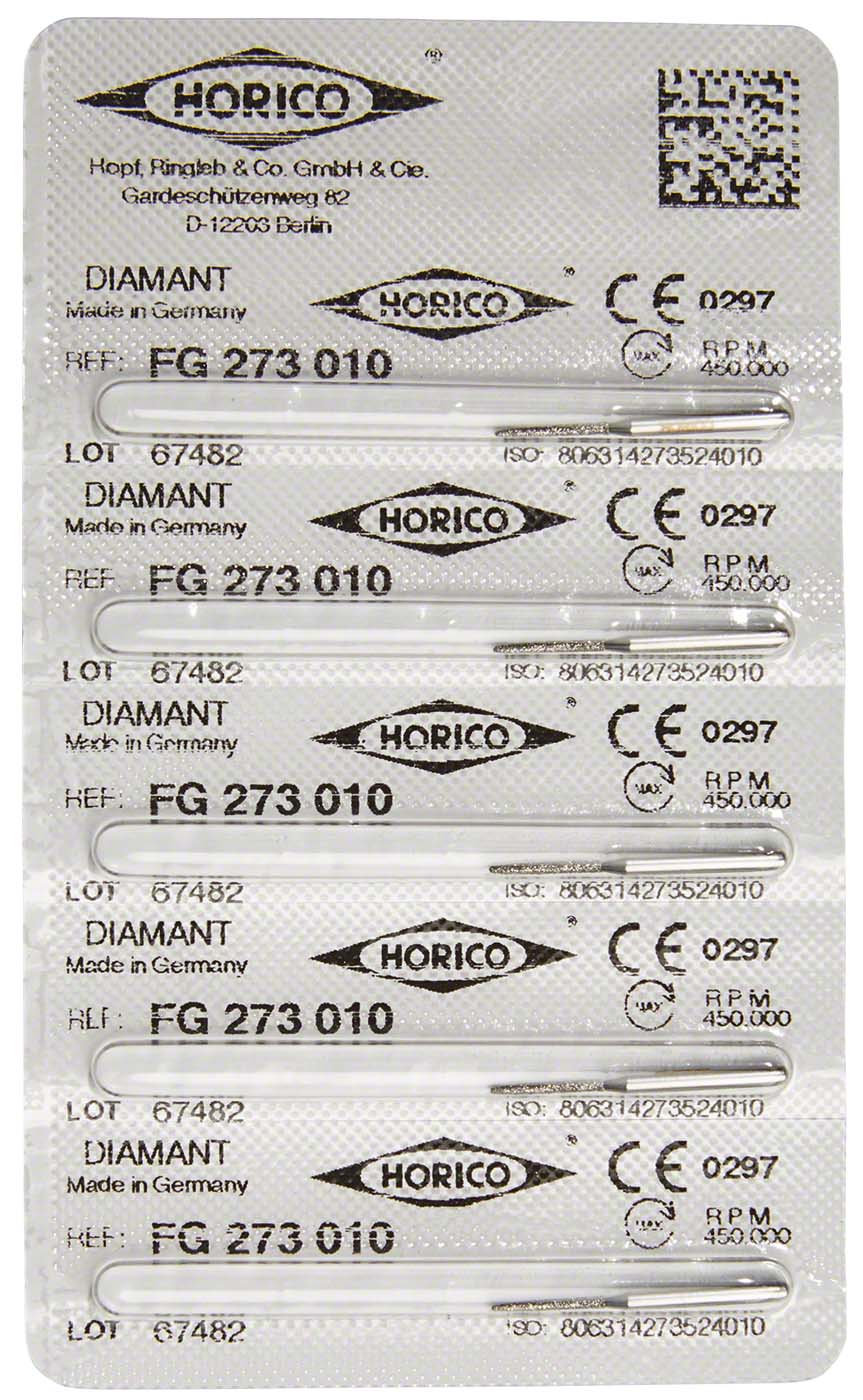 Diamantschleifer 273 5 Stück schwarz x-grob, FG, Figur 273, 8 mm, ISO ...