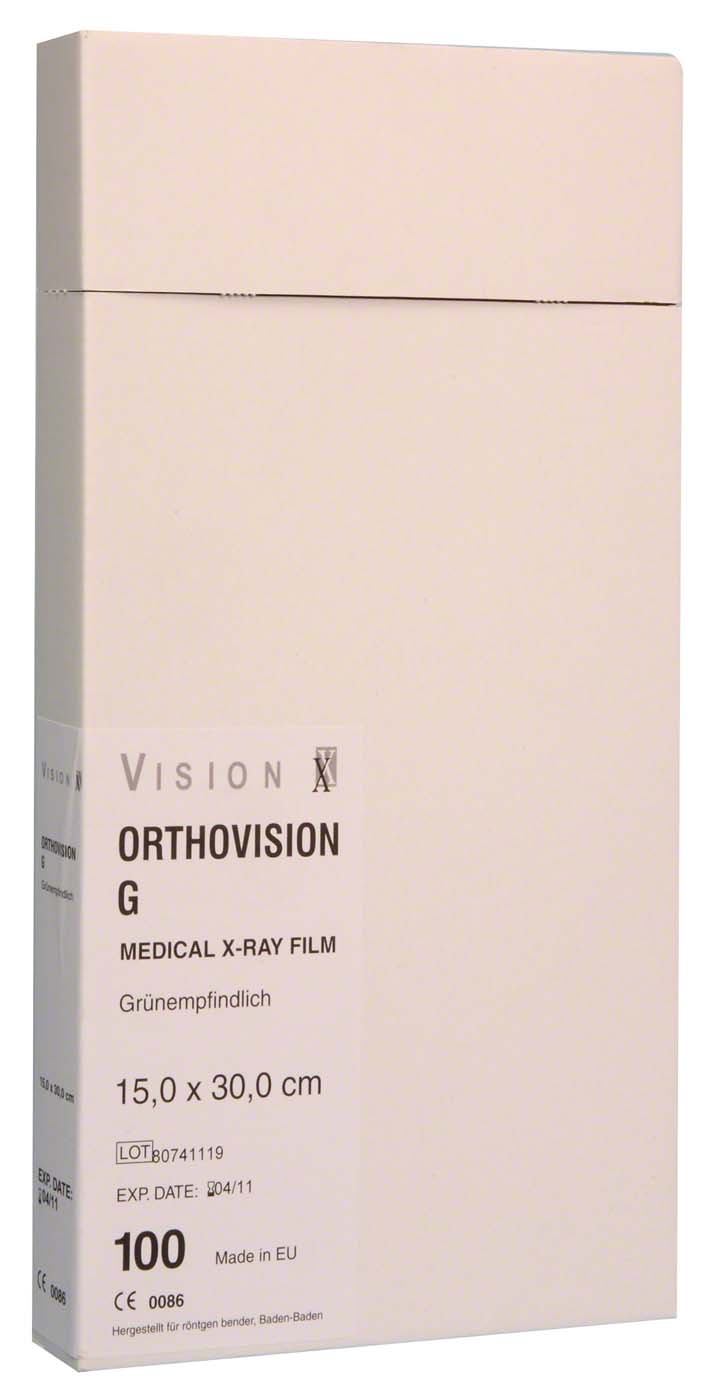 VISION X ORTHOVISION G 100 Stück 15 x 30 cm | Extraorale Röntgenfilme ...