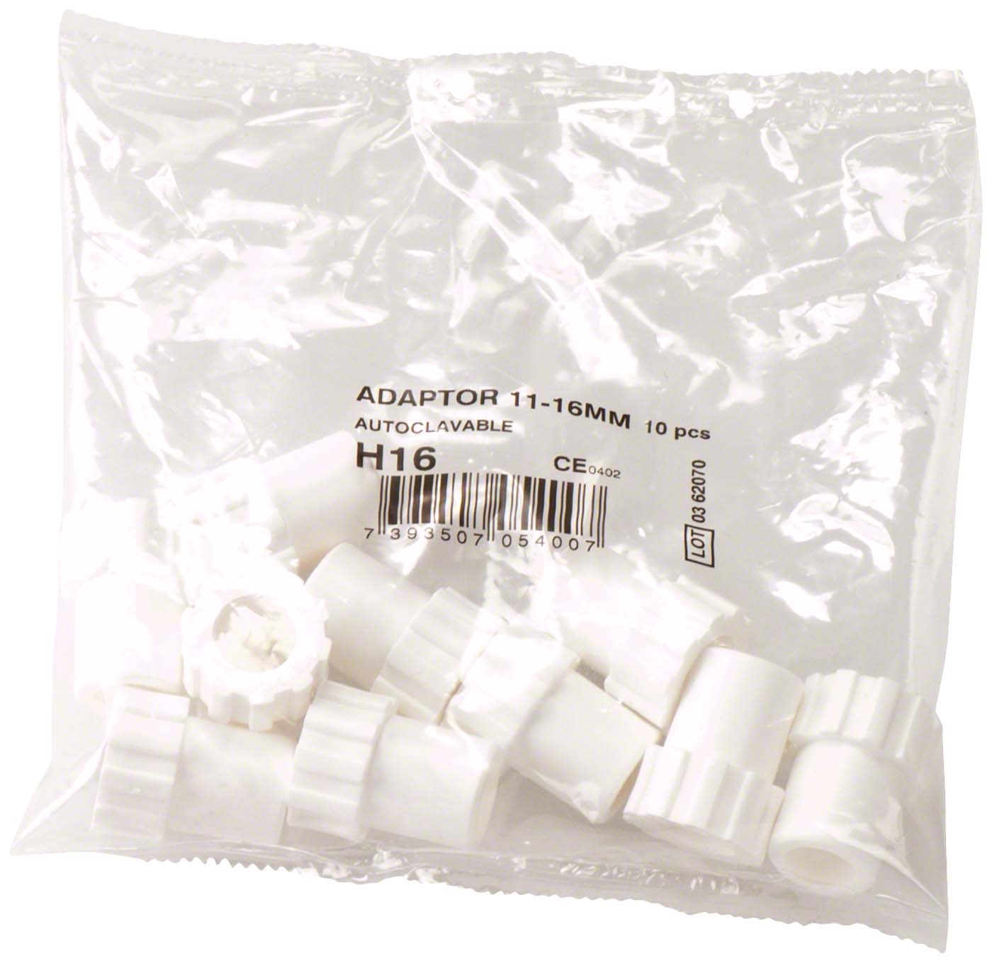 H16 Adapter 10 Adapter Ø 16 mm, hart, weiß | Zubehör für Speichelsauger ...
