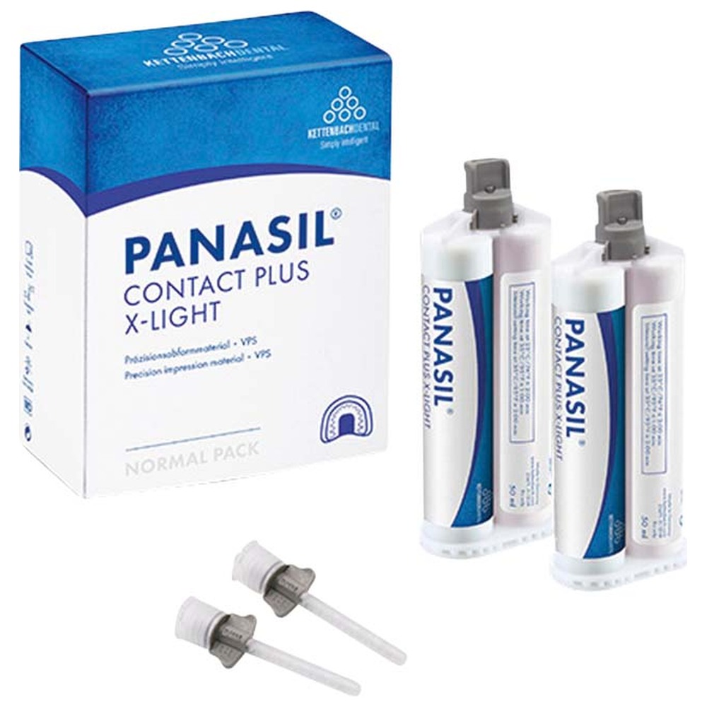 Panasil® contact plus X-Light **Normalpackung** 2 x 50 ml Doppelkartusche, 8 Mischkanülen ...