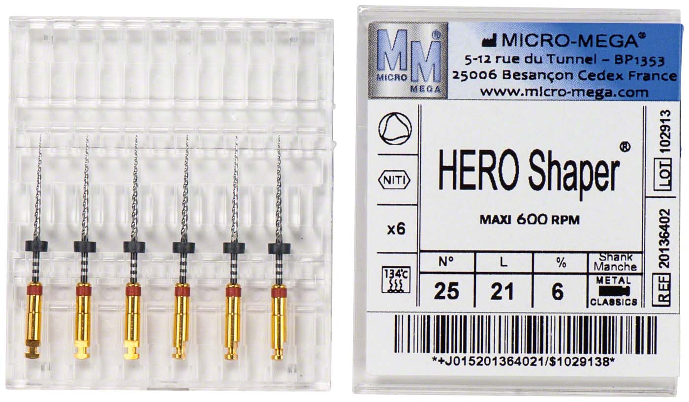 HERO Shaper® Classic 6 Stück 21 mm, 6 %, ISO 025 | Instrumente für die ...