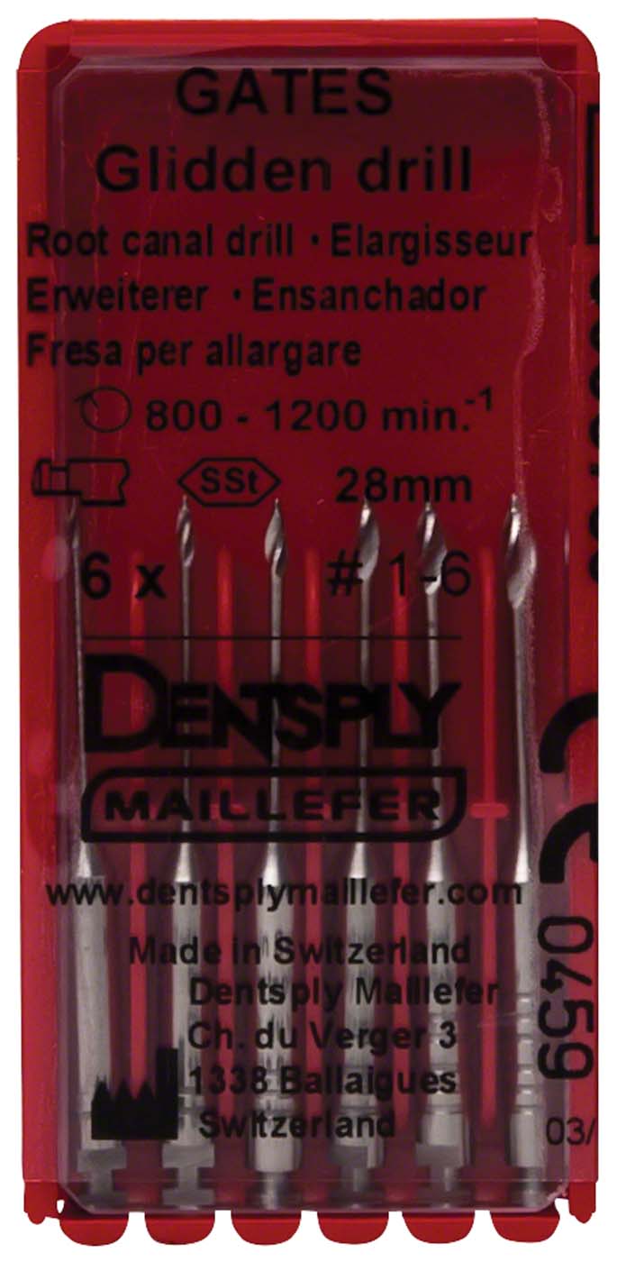 GATES Glidden Bohrer 6 Stück 28 mm, Gr. 1-6 | Instrumente für die ...