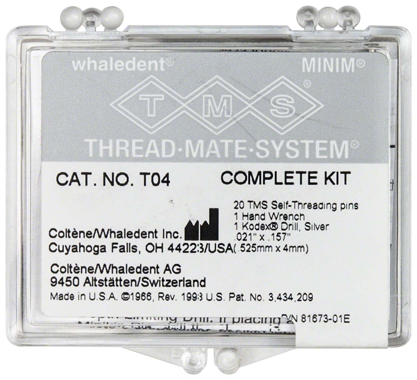 TMS® LINK 20 Einzelstifte, Bohrer K-93, Handschraubschlüssel, TMS Minim ...