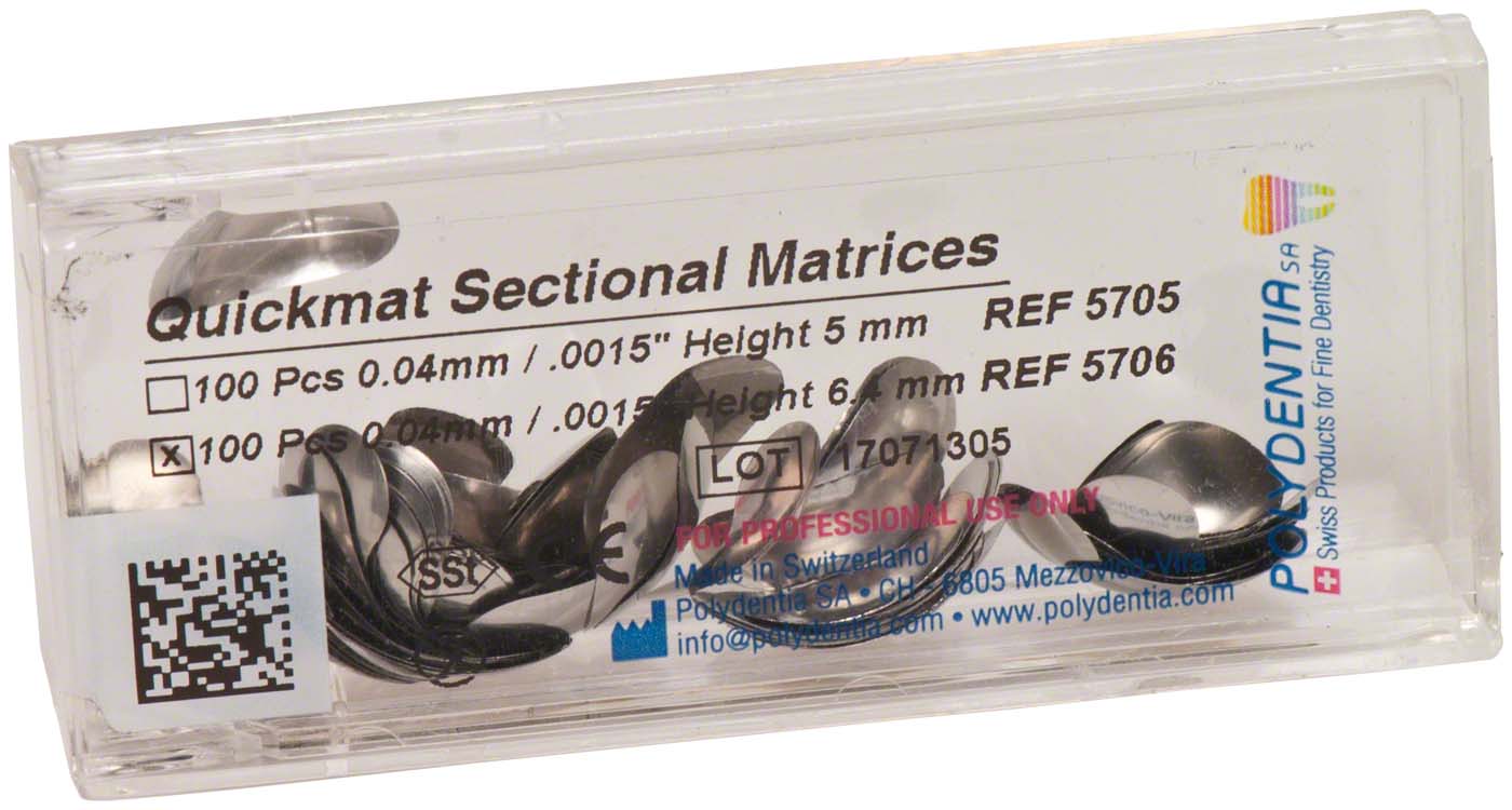 Quickmat DELUXE **Nachfüllpackung** 100 Teilmatrizen Stärke 0,04 mm, bombiert, Molar | Matrizen ...