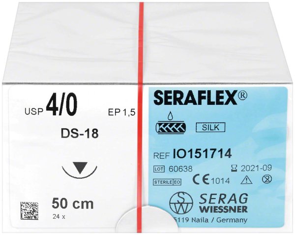 SERAFLEX® 24 Nadeln schwarz, 0,5 m, DS-18, Stärke 4/0 | Nahtmaterial ...