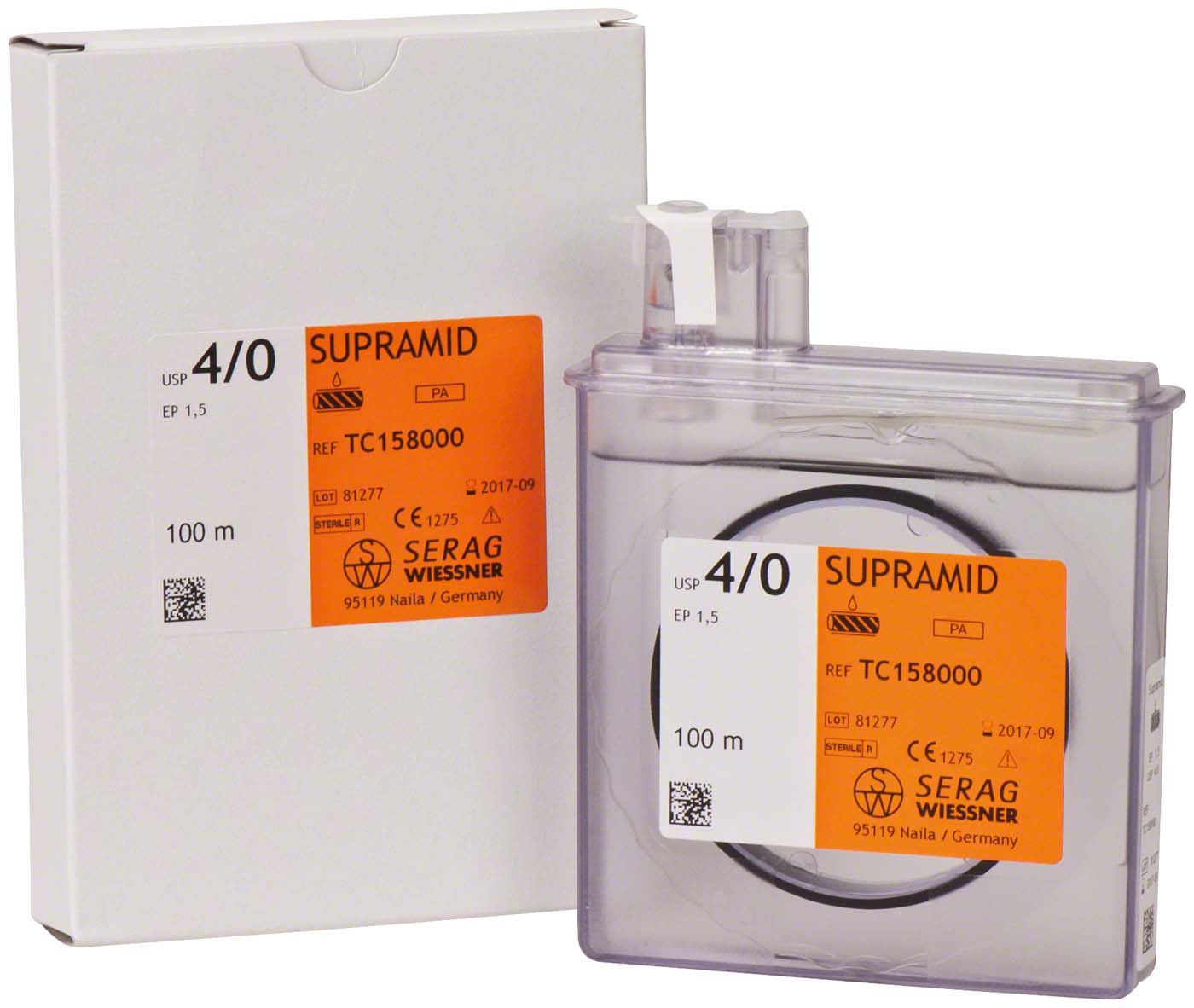 SUPRAMID 24 Nadeln schwarz, 0,5 m, HRT-17, Stärke 4/0 | Nahtmaterial ...